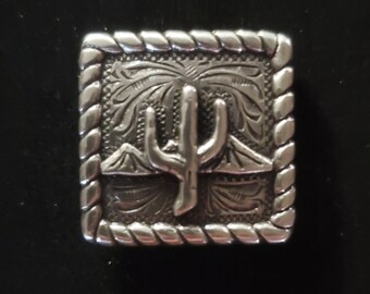 1 1/2 Screw Back Cactus Concho Ant Silver | Etsy