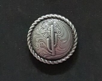 1 1/2 Screw Back Cactus Concho Ant Silver | Etsy