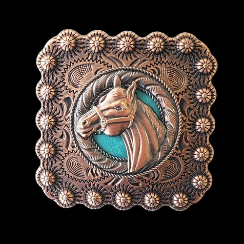 2-1/4 Horse Head Square Concho ANP - Etsy