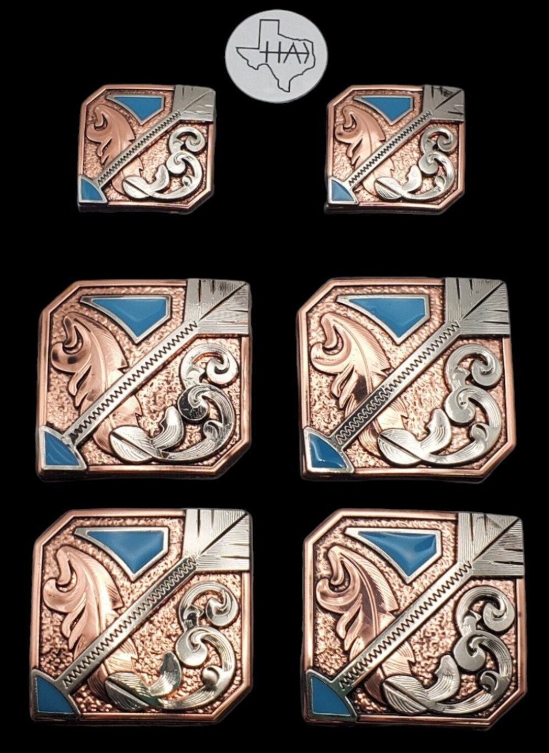 Set of 6 - Albuquerque Arrow Concho Saddle Set (1/1.5) - Etsy