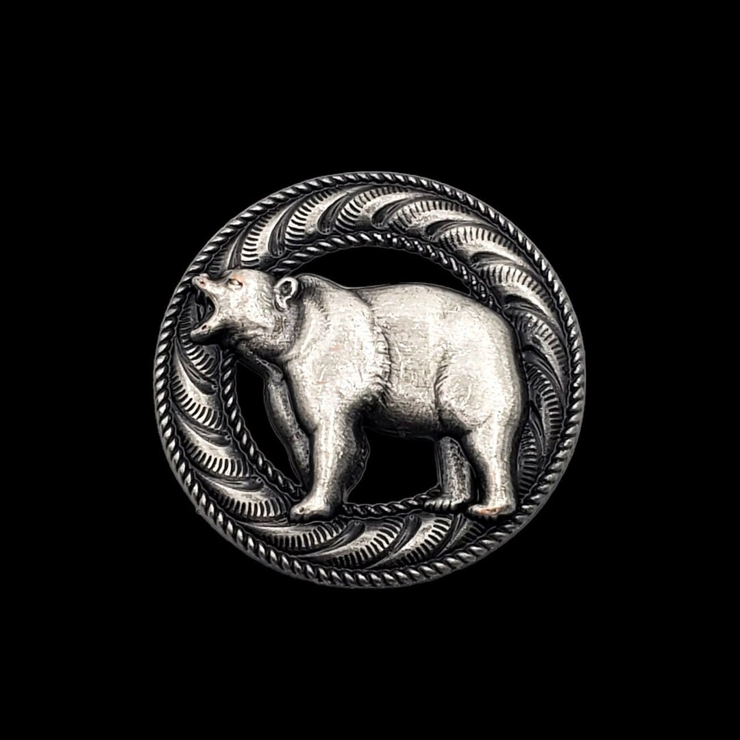 1-3/8" Bear Screw-back Concho ANP - Etsy