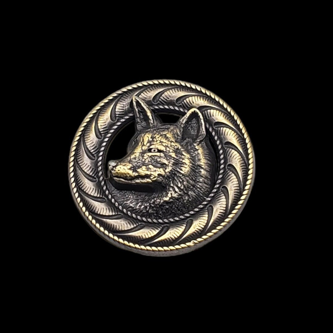 1-3/8" Fox Head Screw-back Concho ABP - Etsy