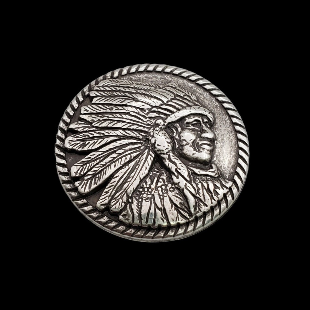 1-1/4" Indian Chief Profile Right HRSP Screw-back Concho - Etsy