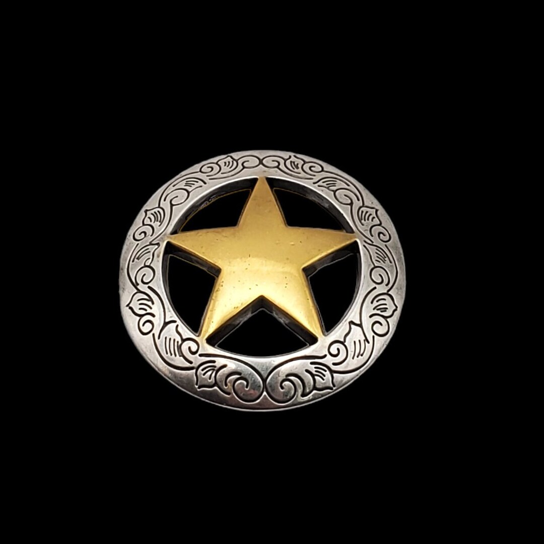1-1/2" Engraved Border Ranger Star Concho HRSPGP - Etsy