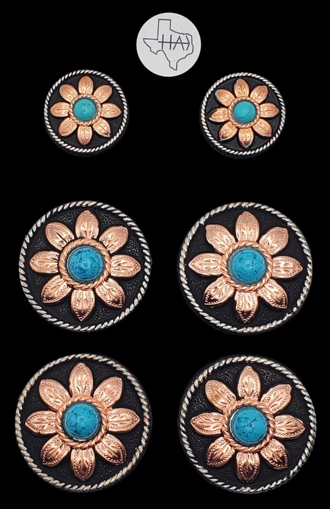 Set of 6 - Desert Daisy Concho Saddle Set - Etsy