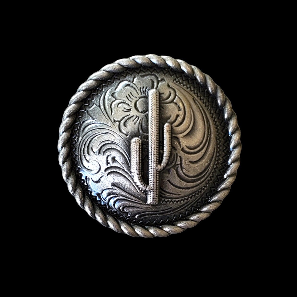 1-1/2 Screw Back Cactus Concho Ant Silver - Etsy