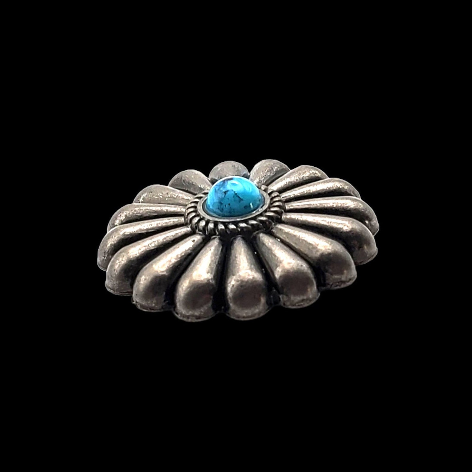 1-3/16" Parachute Flower ANP W/turquoise Screwback Concho - Etsy