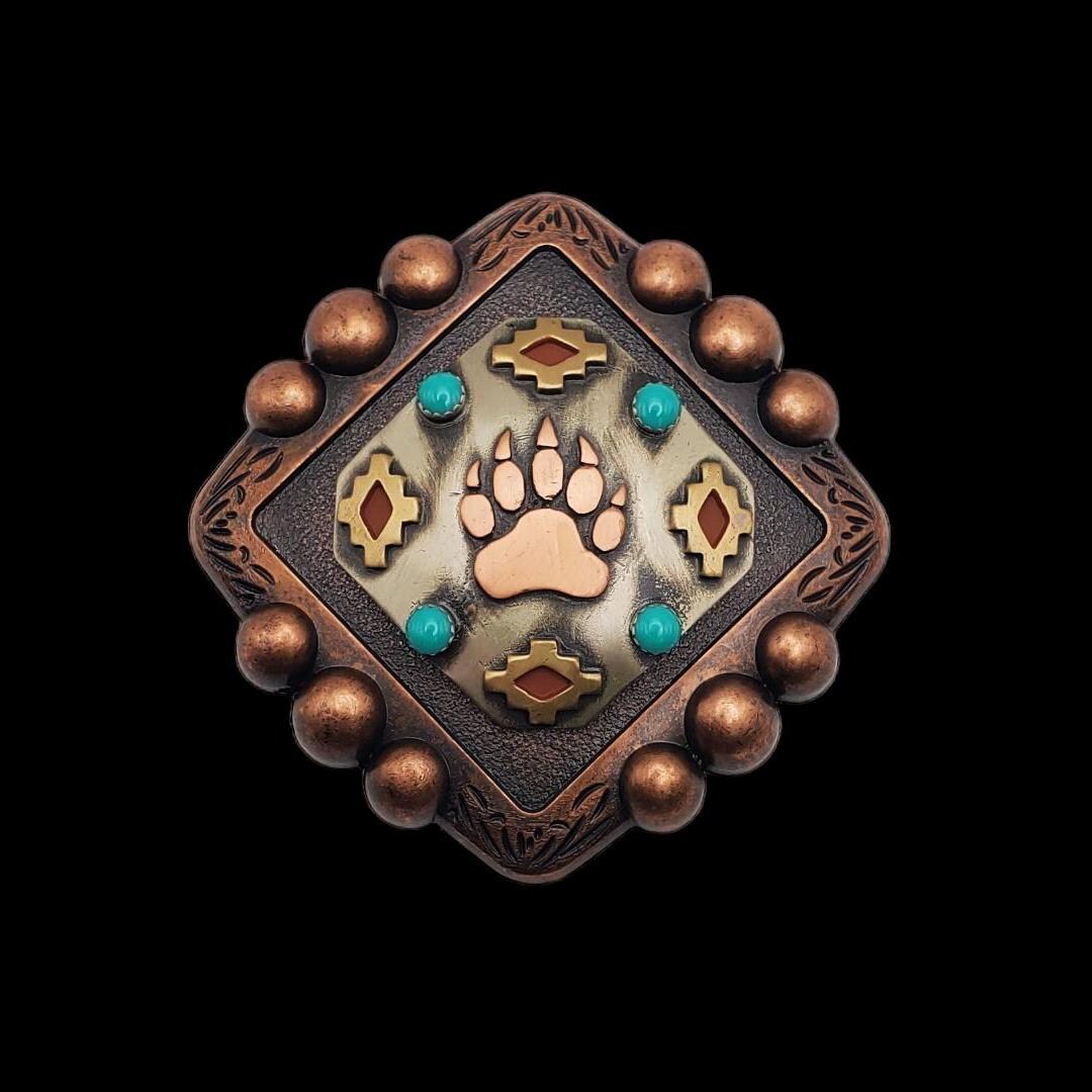 2-1/4" Paw Square Concho Antique Copper Plated - Etsy