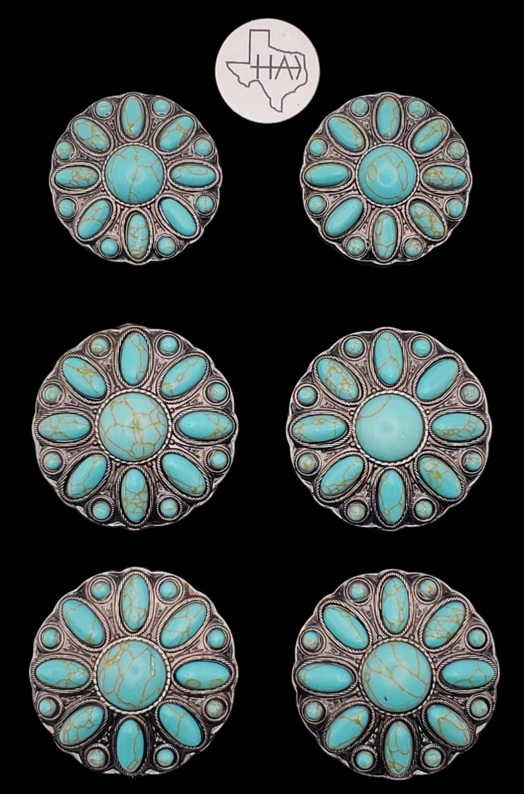 Set of 6 - Artesian Saddle Set Conchos - Etsy