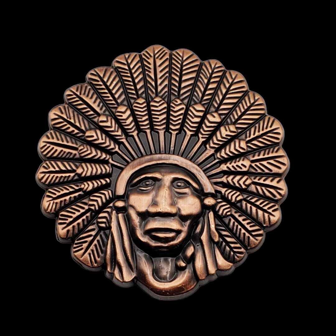 2" Indian Chief Screw-back Concho Ant Copper - Etsy