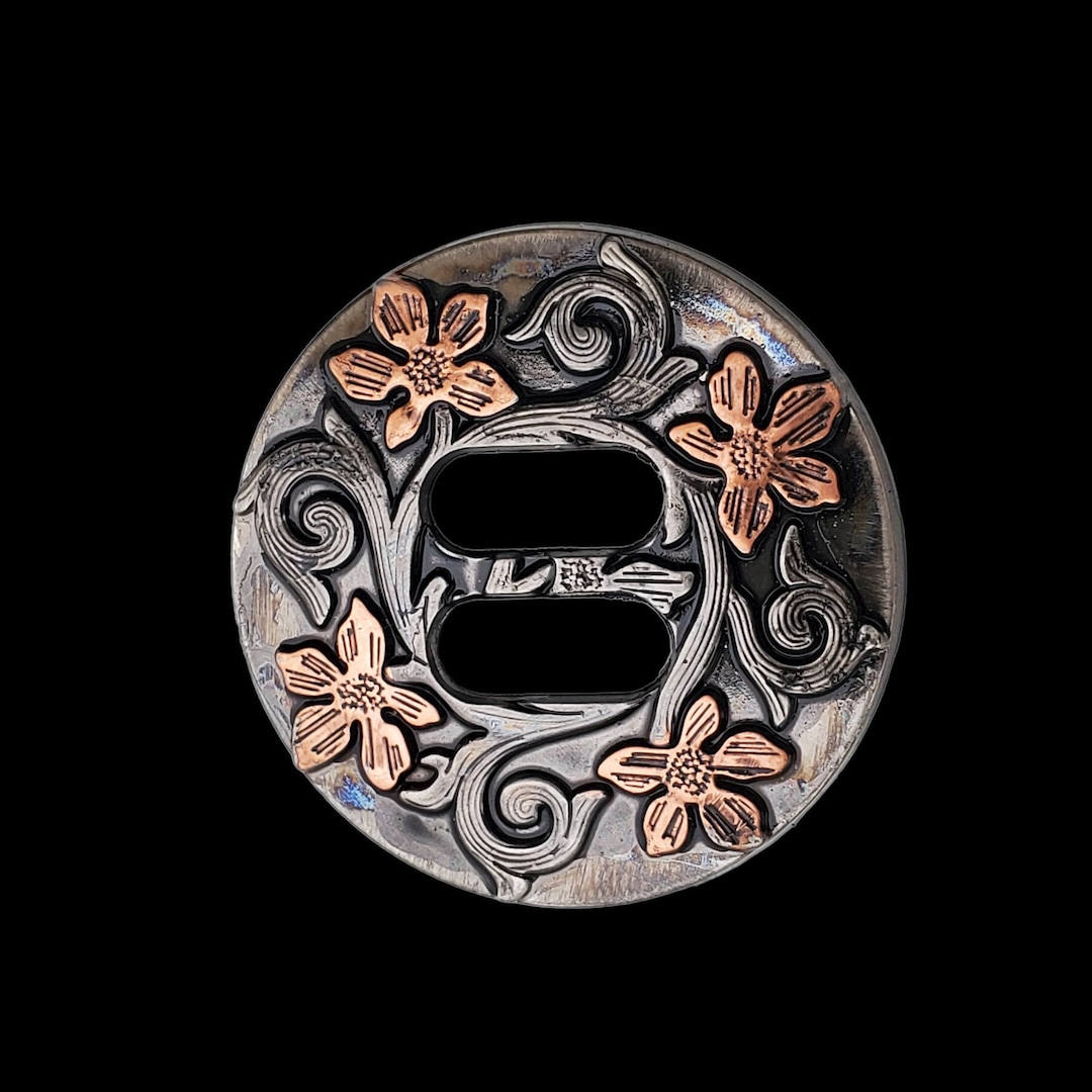 1-1/2" Slotted Wildflower Concho - Etsy