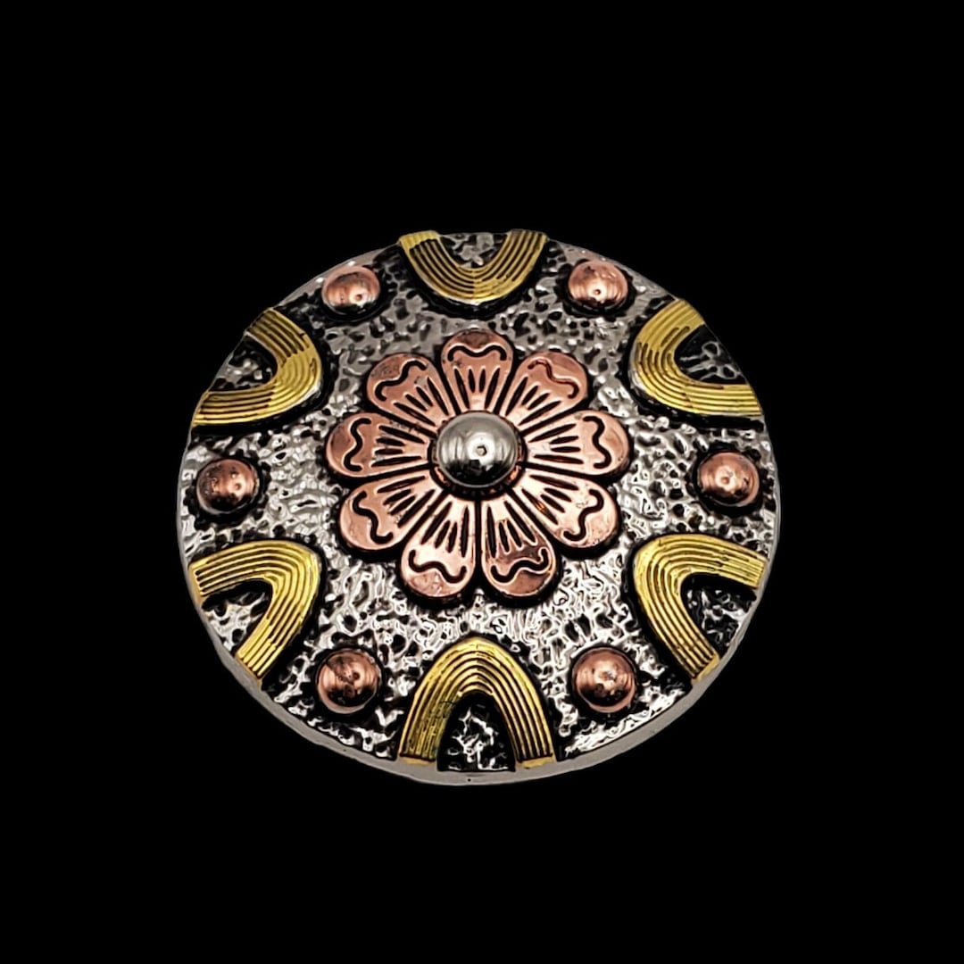1-1/2" Tri-color Roswell Rose Screw-back Concho - Etsy
