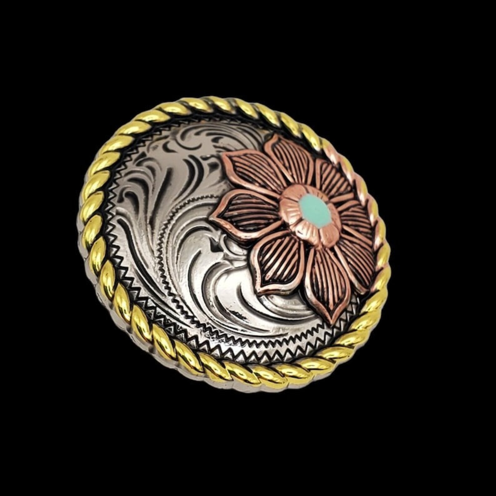 1-1/2" Tri Color Screw Back Concho - Etsy