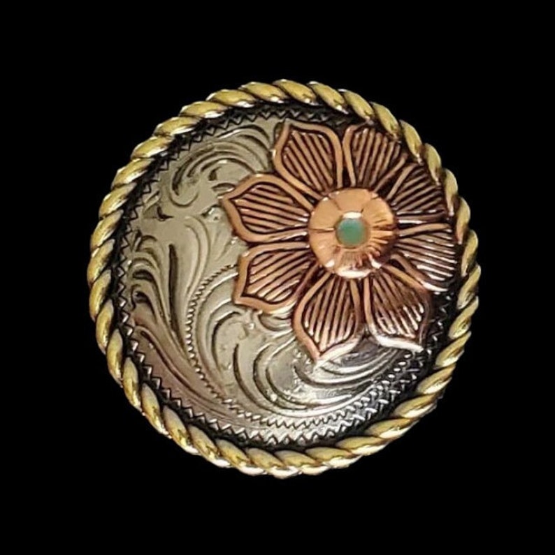 1 3/4 Tri Color Screw Back Concho - Etsy