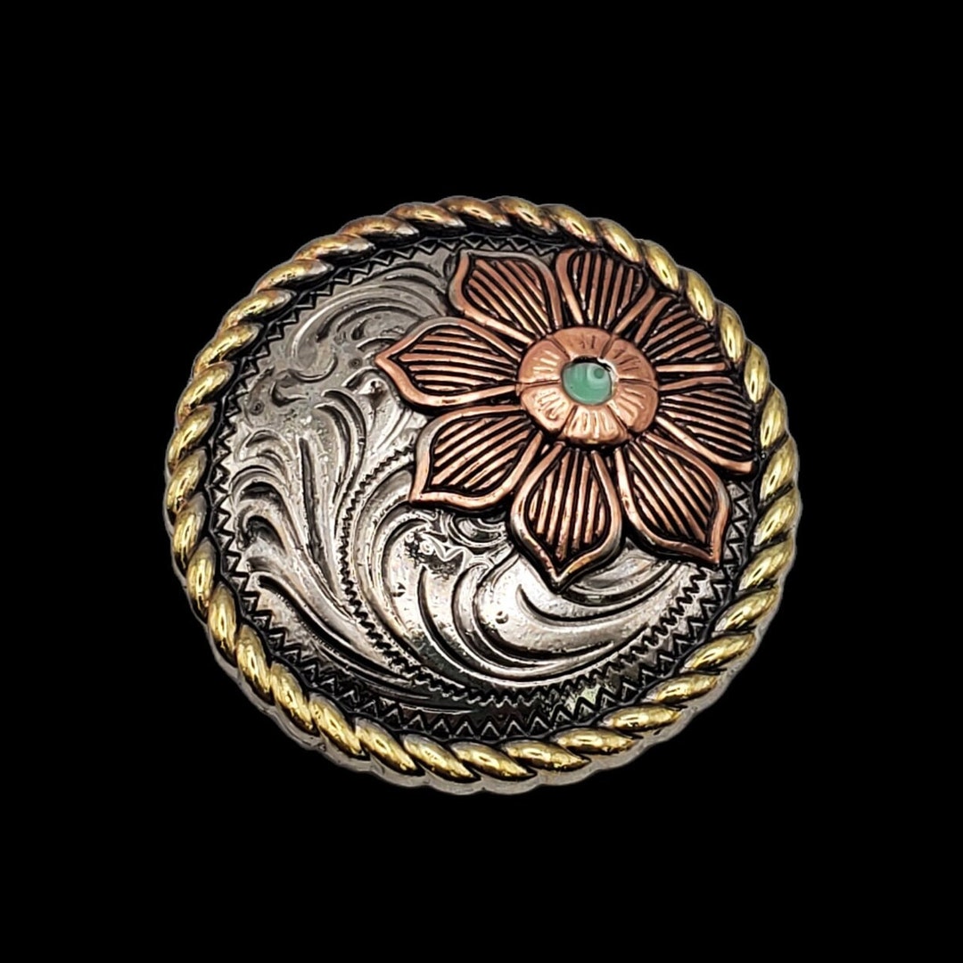 1-3/4" Tri Color Screw-back Concho - Etsy