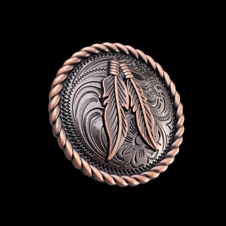 1-1/2" Feathers Concho Antique Copper Screw-back - Etsy