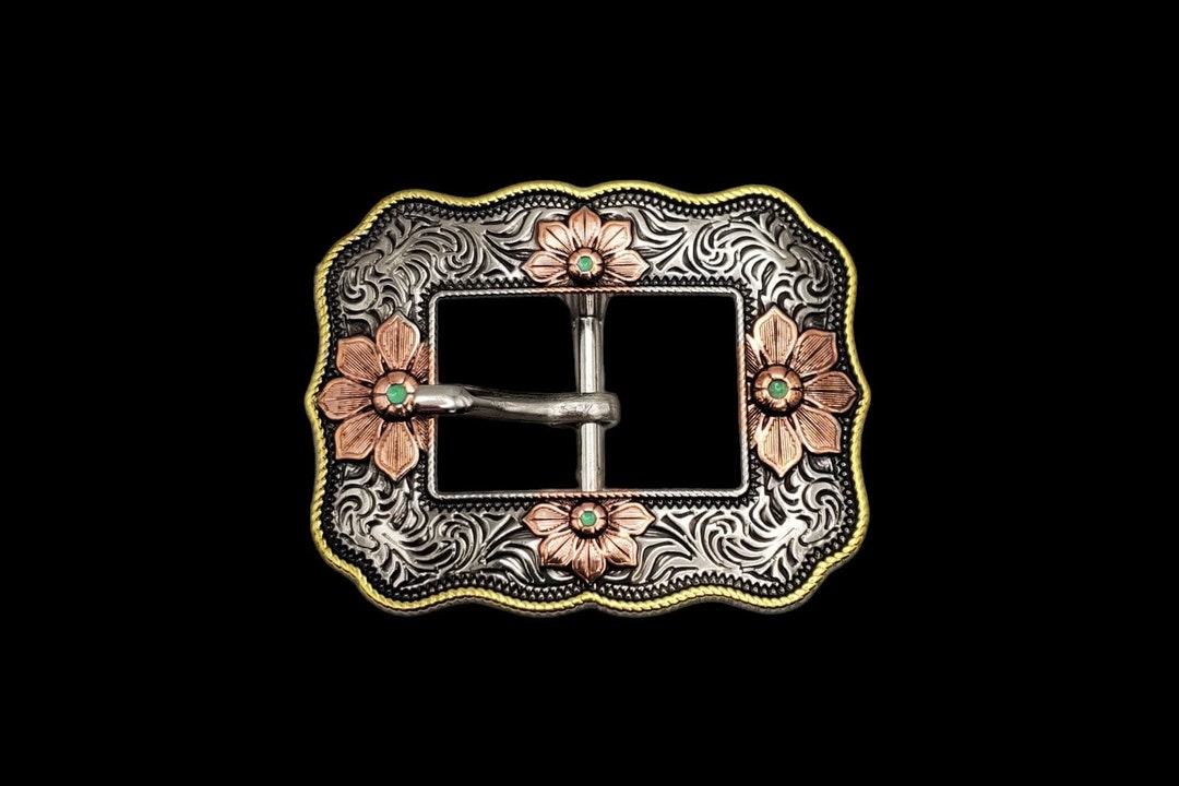 3/4" Floral Rope Edge Tri-color Cart Buckle - Etsy