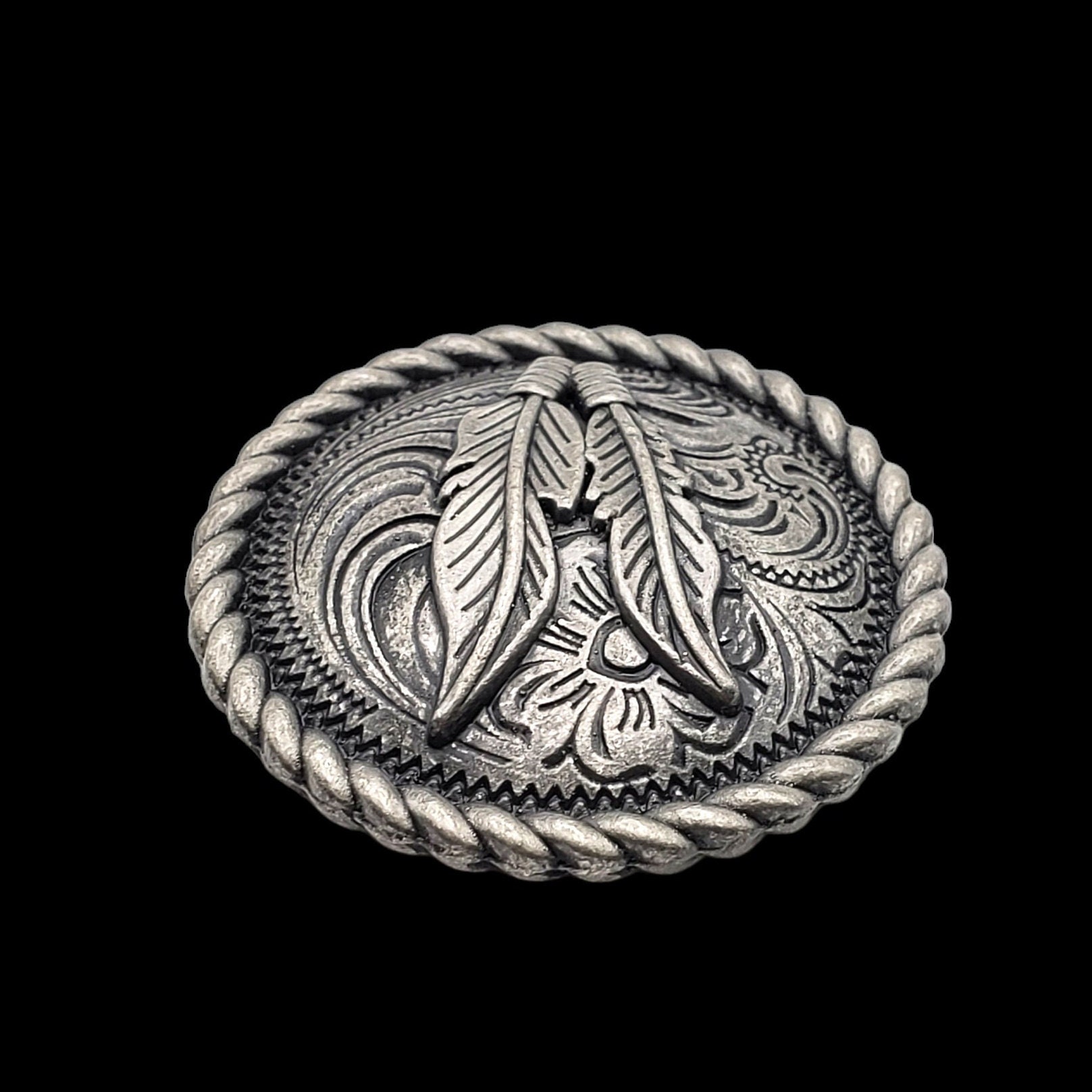 1-1/2" Feathers Concho Antique Nickle Screw-back - Etsy