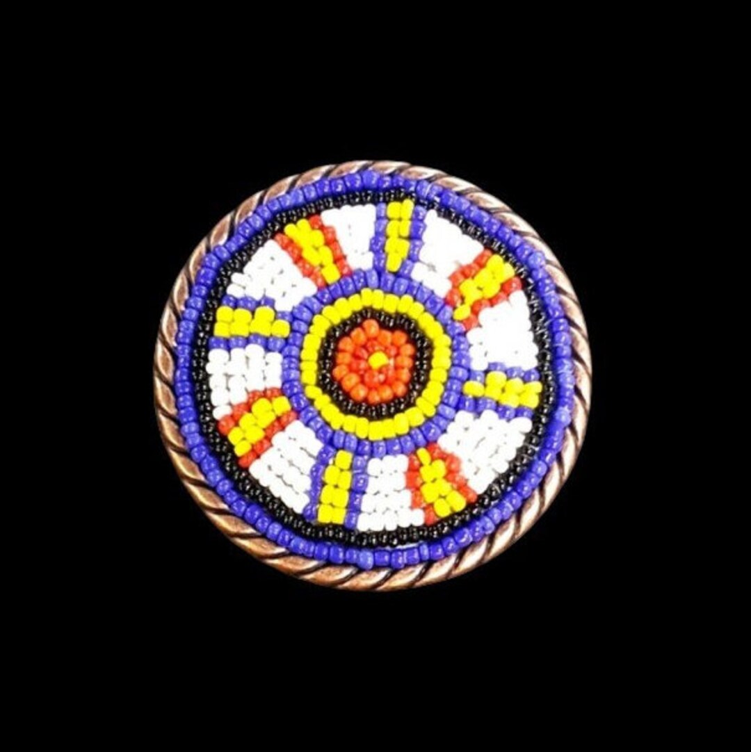 Beaded Rosette Screwback Concho - Etsy