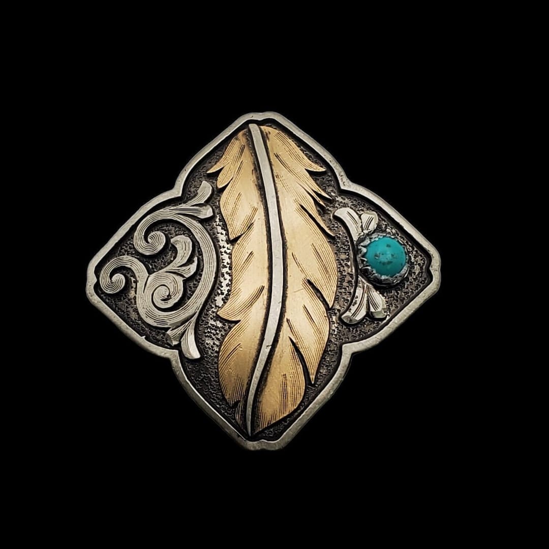 Diamond Feather Concho Medium - Etsy