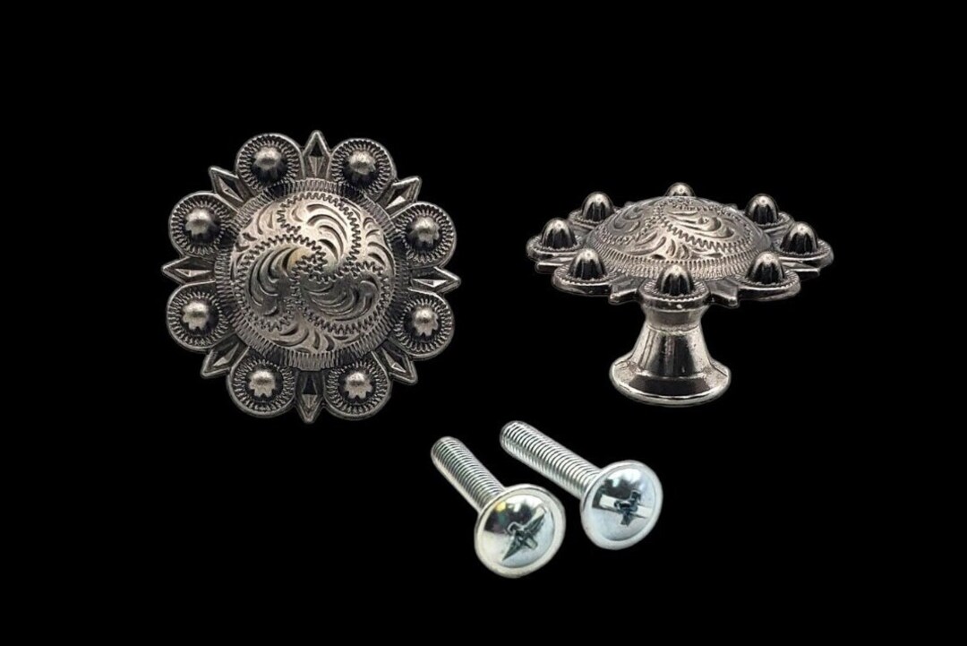 ANP Berry Concho Cabinet Knobs (pair) Antique Nickel Plated - Etsy