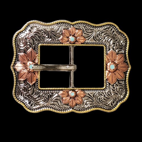 3/4 Floral Rope Edge Tri-color Cart Buckle - Etsy