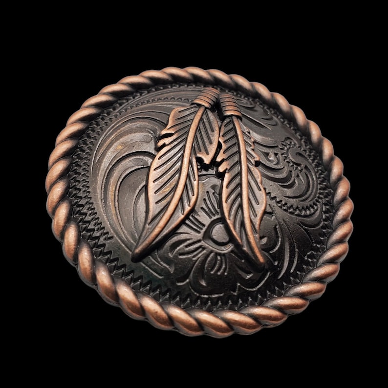 1-1/2" Feathers Concho Antique Copper Screw-back - Etsy