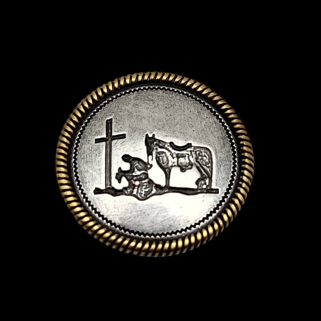 Cowboy at the Cross Screw-back Concho -- HRSPGP - Etsy