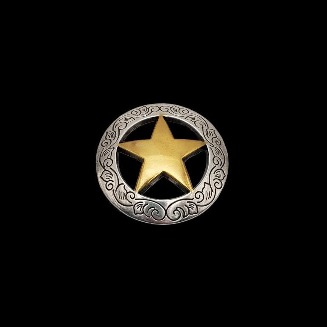 7/8" Engraved Border Star Concho HRSPGP Screwback Concho - Etsy