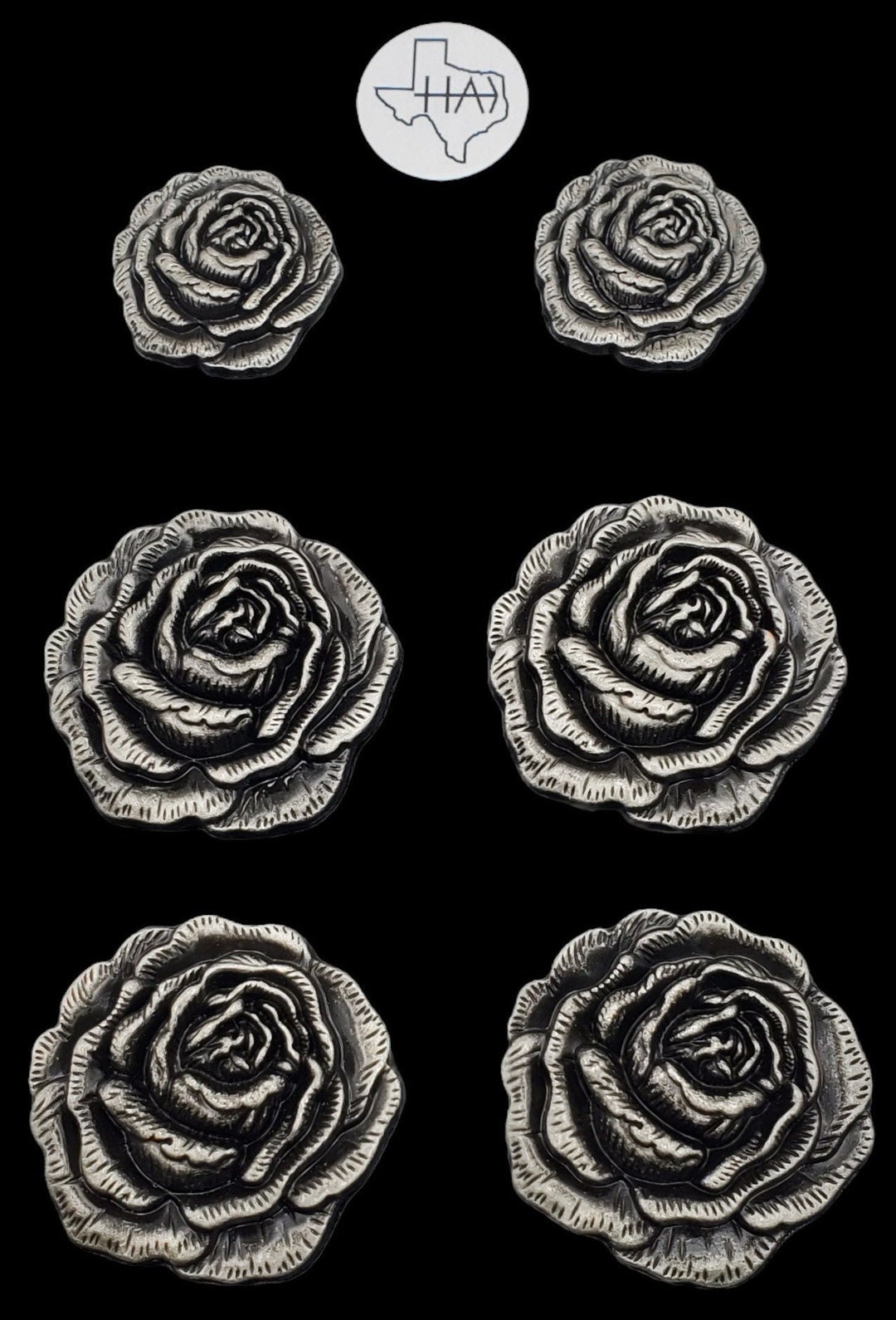Set of 6 - Saddle Set Rose Conchos ANP - Etsy