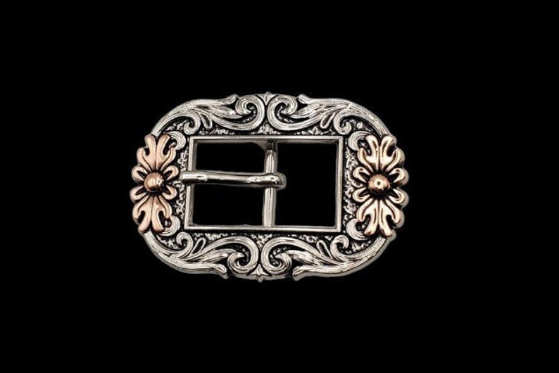3/4" Floral 2-tone Cart Buckle - Etsy