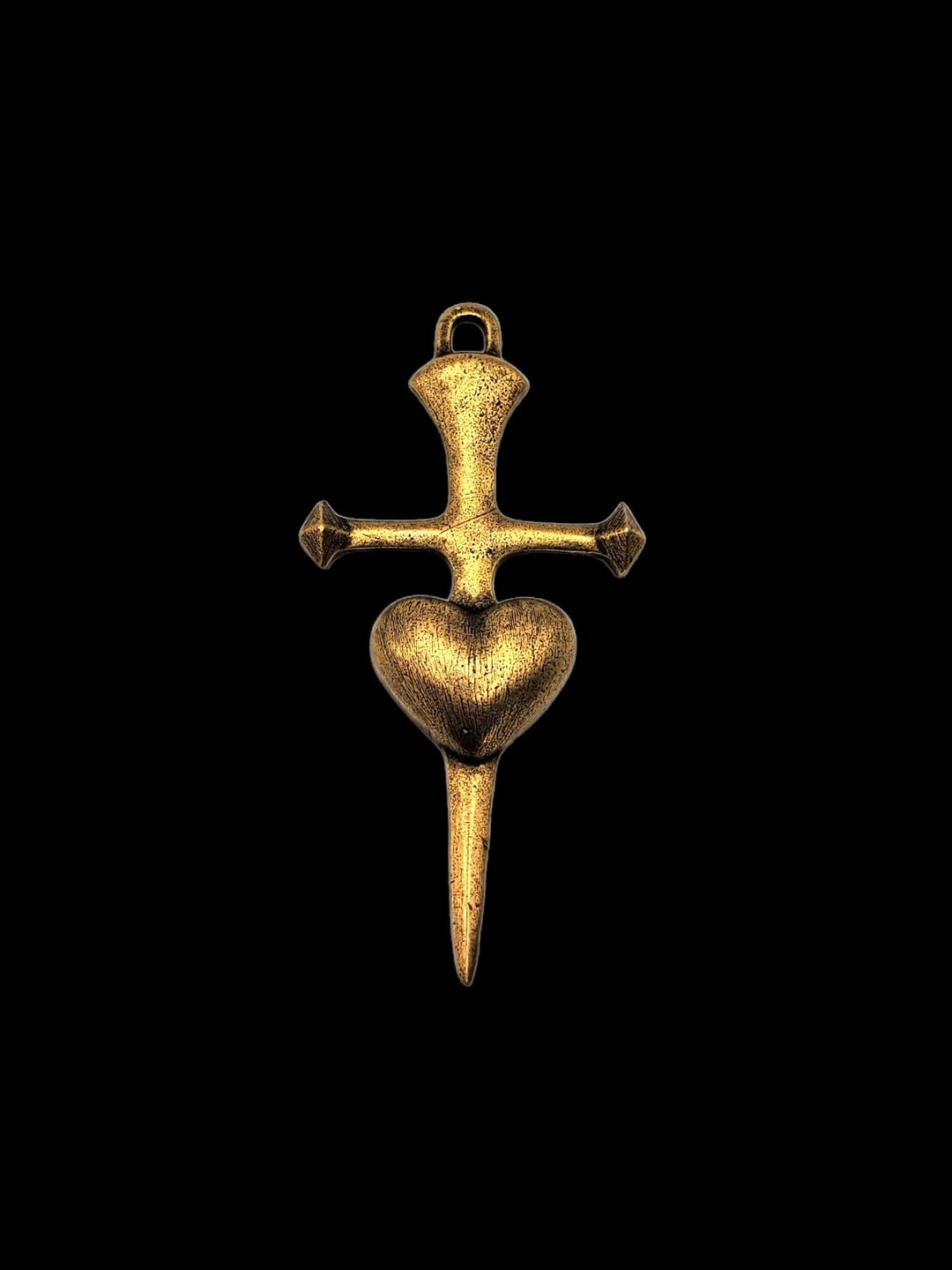 Brass Heart Dagger Pendant 3.75" X 1.75" - Etsy
