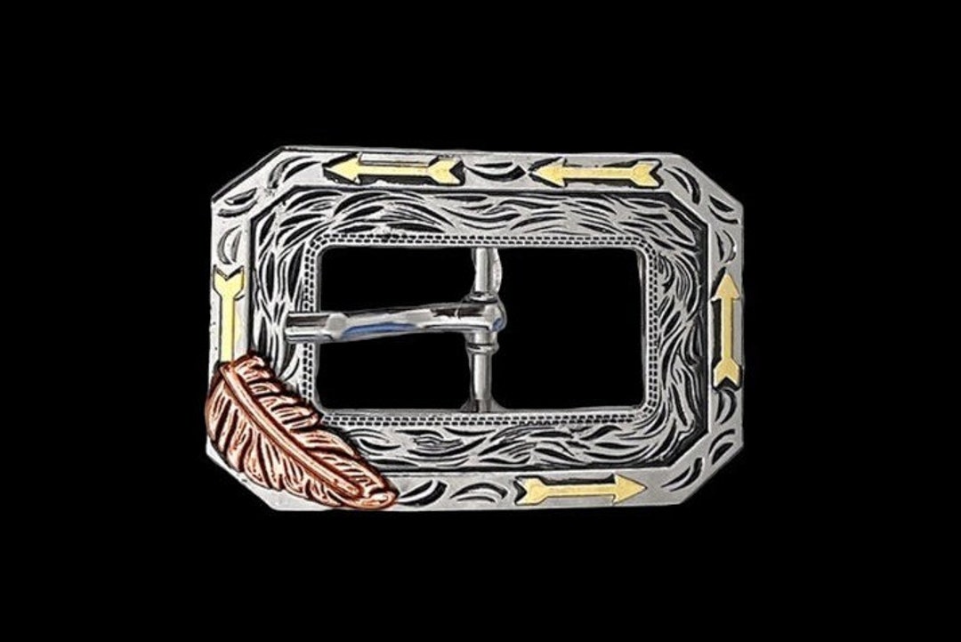 3/4 Tri-color Feather and Arrows Buckle - Etsy