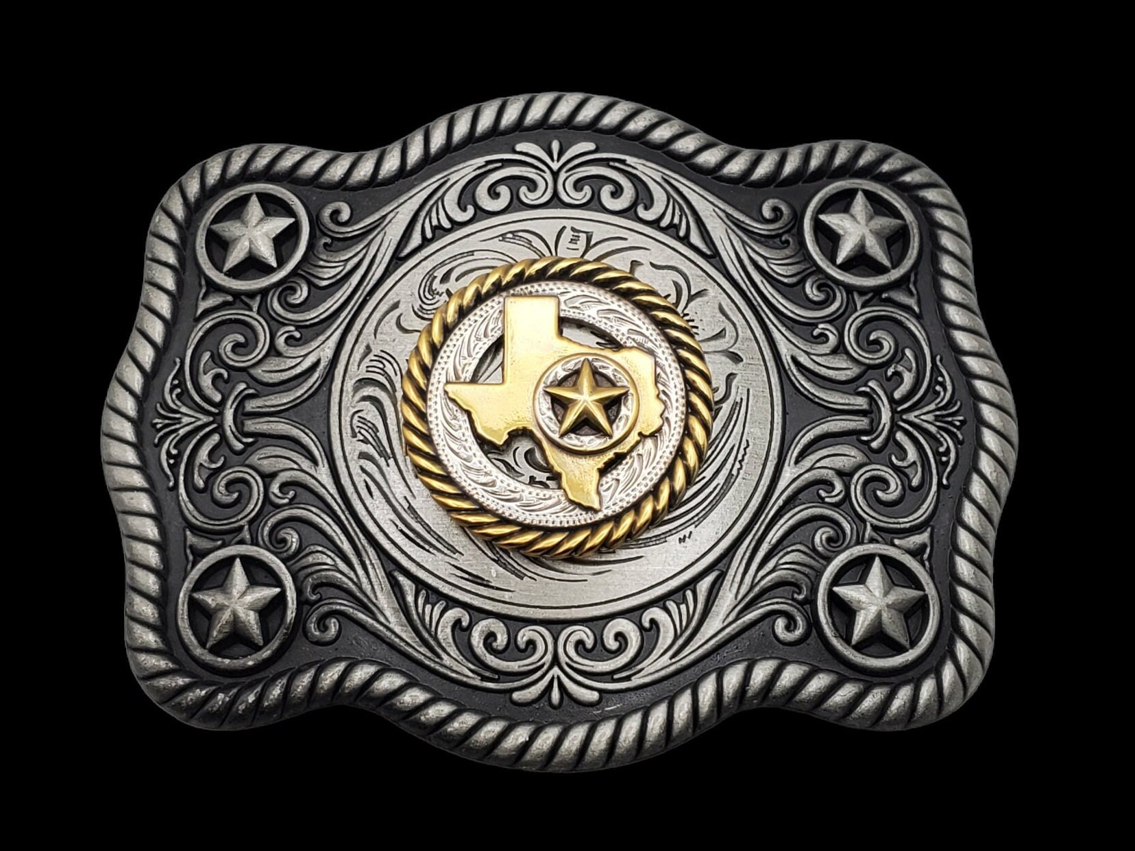 3-1/2" X 4-1/2" Texas Buckle Gunmetal - Etsy