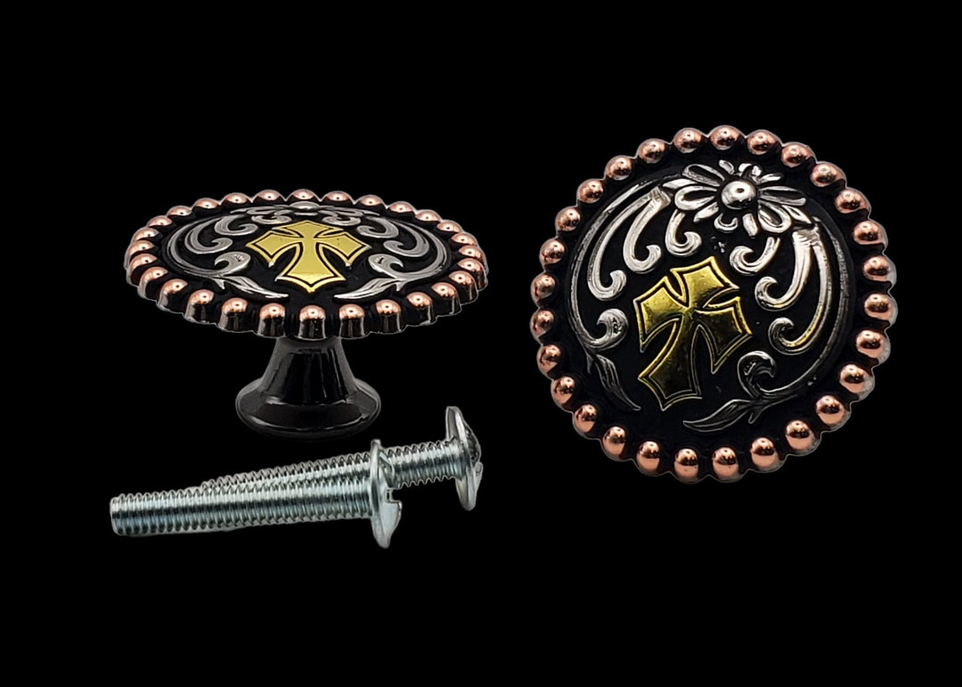 Cascade Cross Cabinet Knobs pair - Etsy