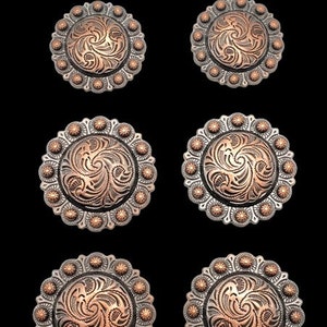 Set of 6 - Economy Saddle Set Flat Berry Conchos ACP - Etsy