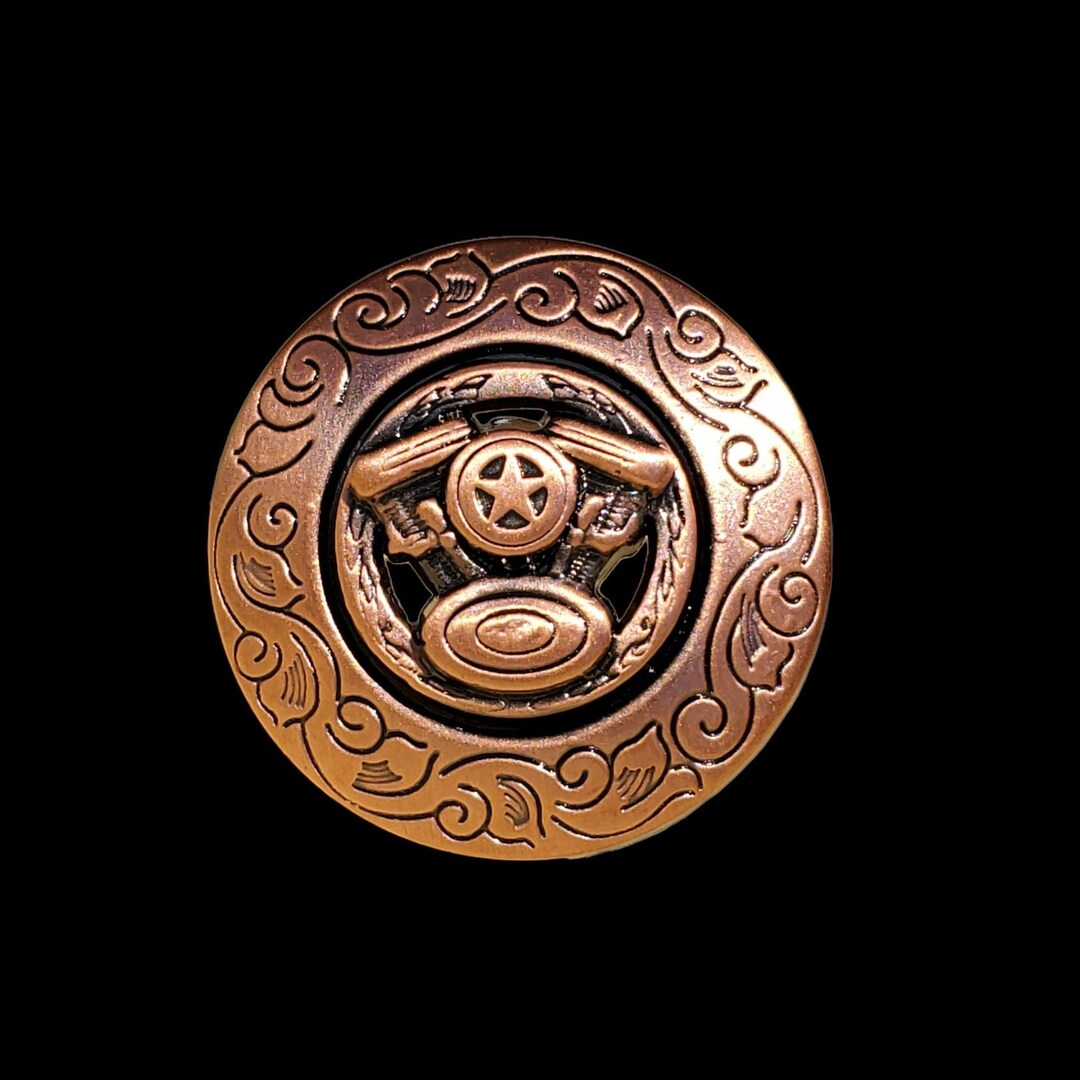 1-1/8" Engraved Border V-twin ACP Screw-back Concho - Etsy