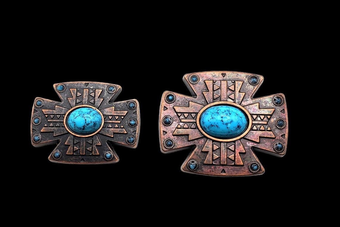 Set of 6 Santa Cruz Saddle Concho Set Antique Copper and - Etsy