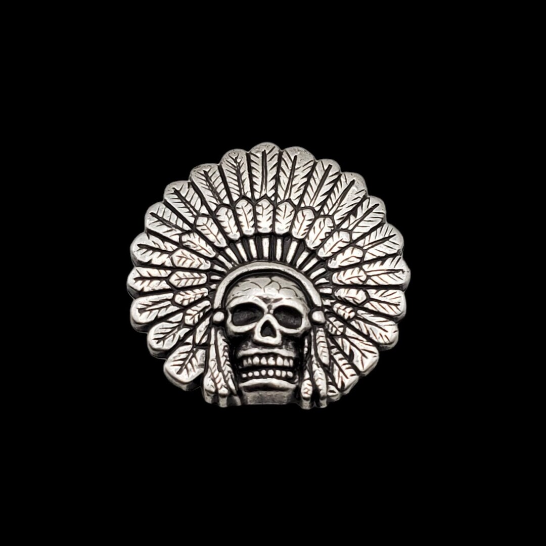 1-1/4" Chief Skull Screw-back Concho - Etsy