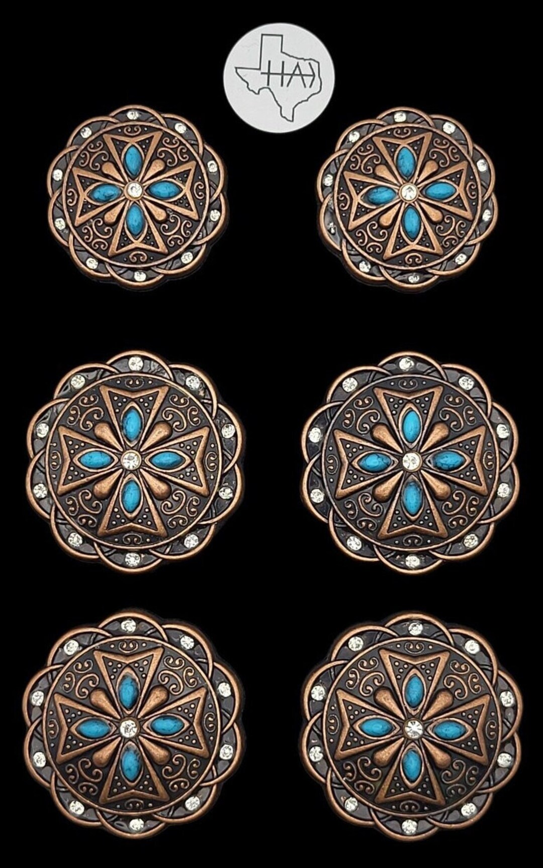 Scottsdale Saddle Concho Set set of 6 - Etsy