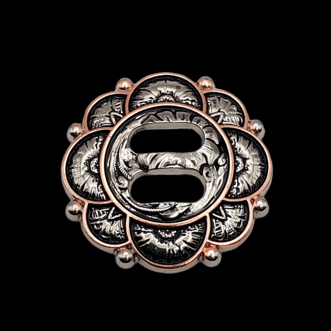 1-1/2" Ransom Rose Slotted Concho - Etsy
