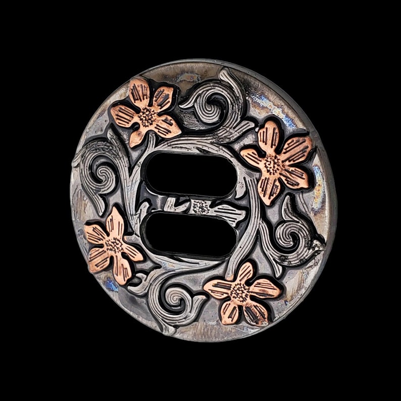 1-1/2 Slotted Wildflower Concho - Etsy