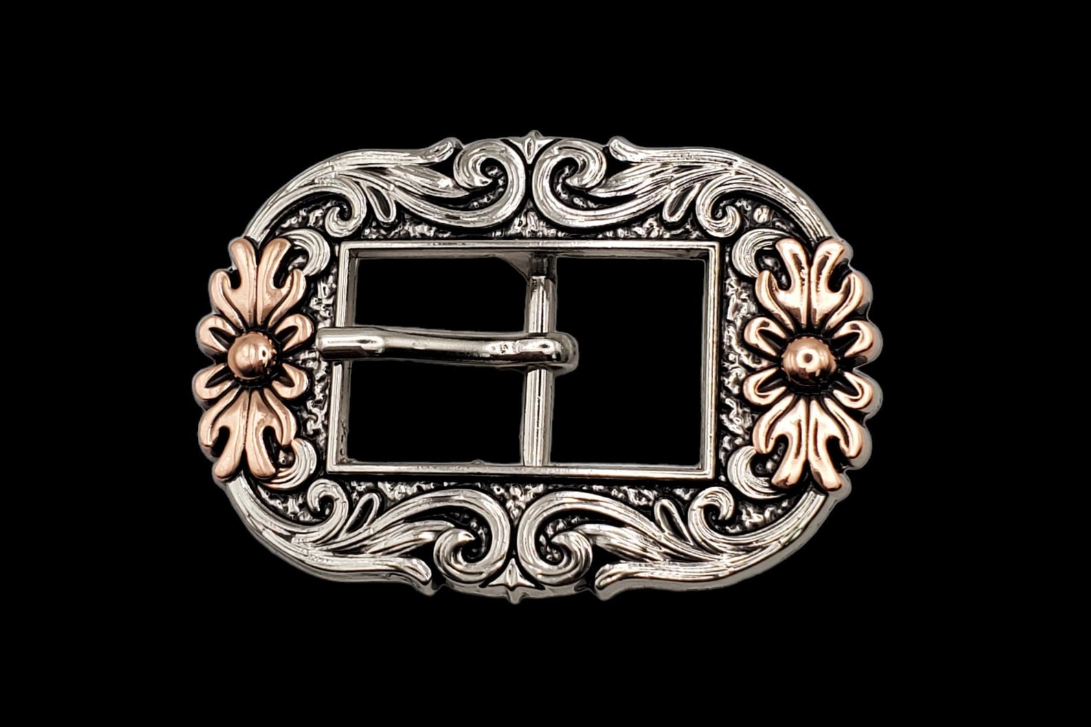 3/4" Floral 2-tone Cart Buckle - Etsy