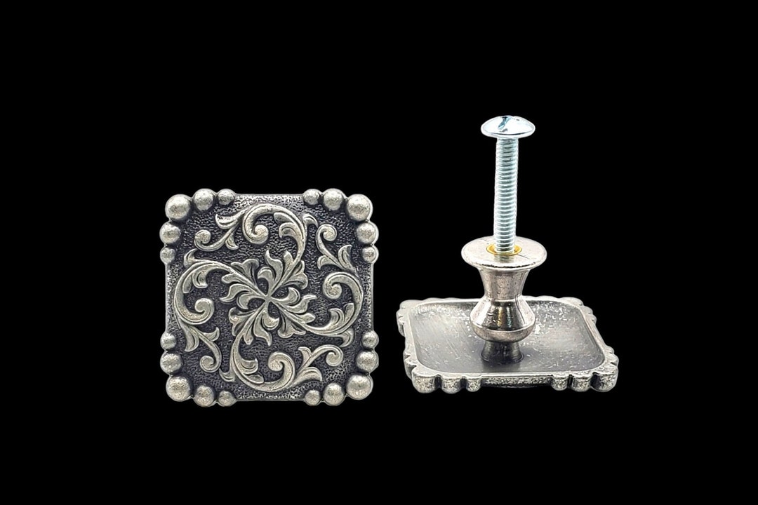 Yuma Cabinet Knobs (pair) Antique Silver - Etsy