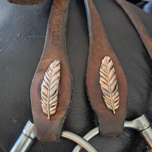 3" Feather Screw-back Concho Antique Copper - Etsy