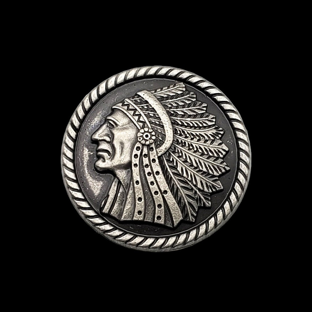 1-1/2" Indian Chief Profile Left ANP Screw-back Concho - Etsy