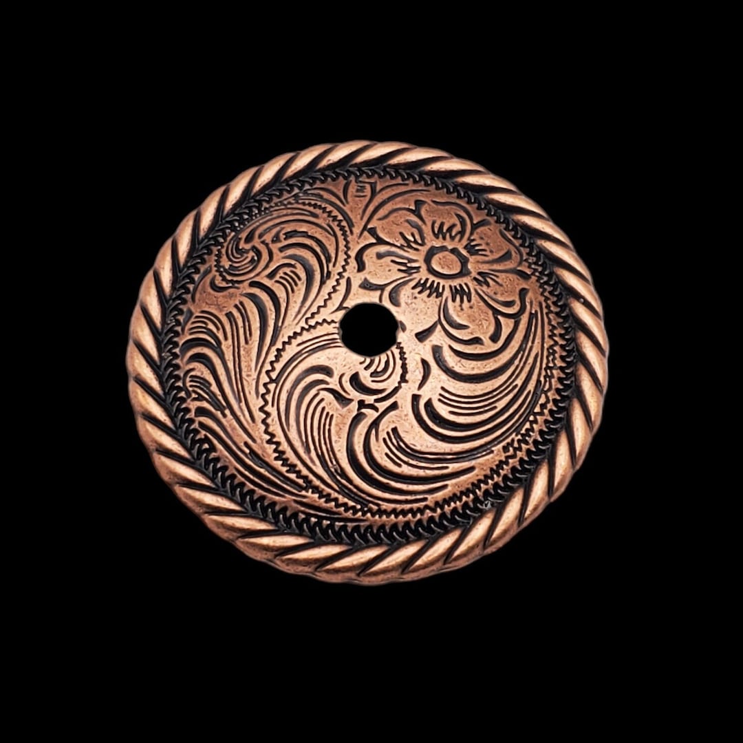2-1/4" Floral Rope Edge W/hole Antique Copper - Etsy