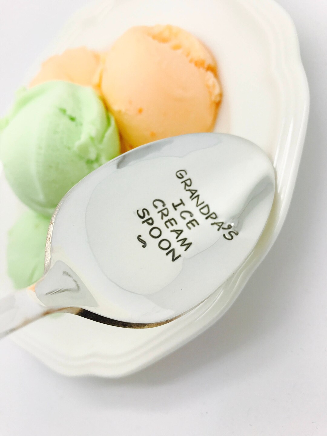 Grandpa's Ice Cream Spoon Stamped Spoon, Gift for Dad, Gift for Father ...
