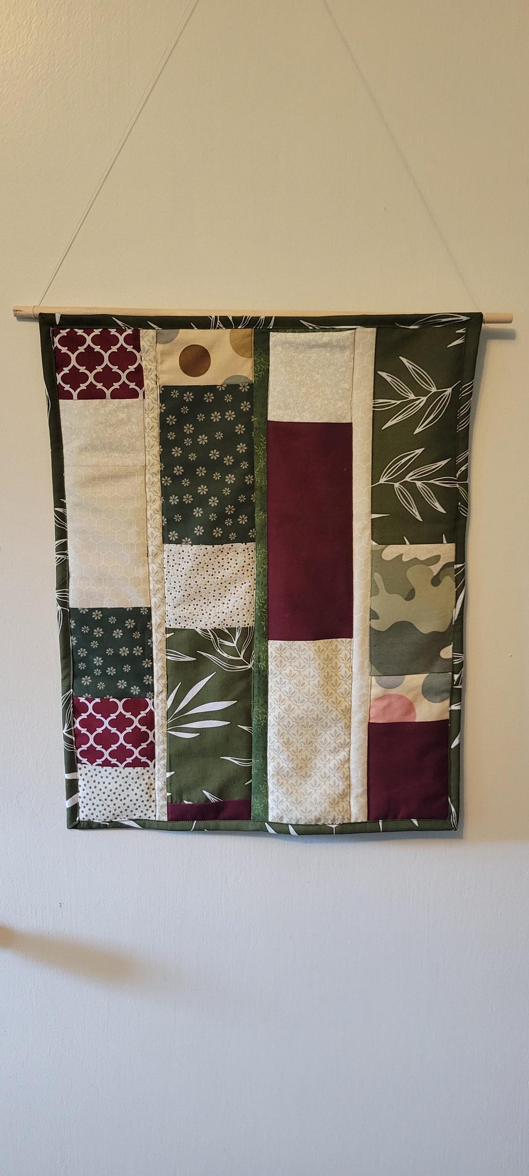 Scrappy Patchwork Wall Hanging | 16"x20" | Earthy Modern Quilt Art - Etsy