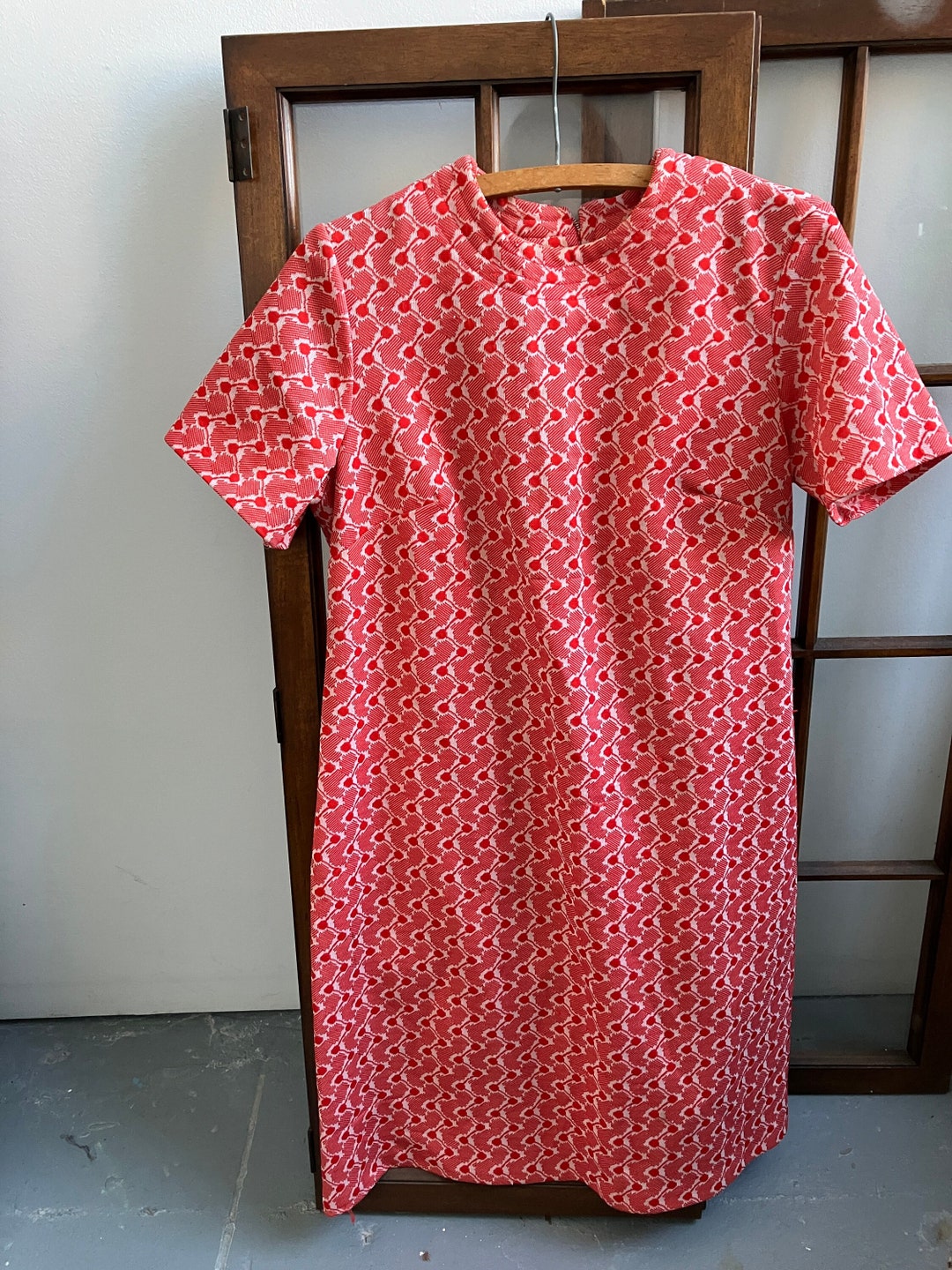 1960s Vintage Red and White Mod Dress L XL - Etsy